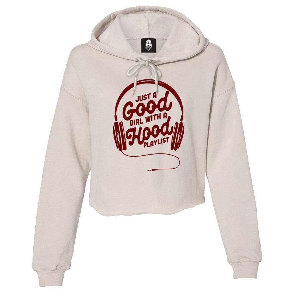 One Messy Bun - Hood Playlist Crop Hoodie